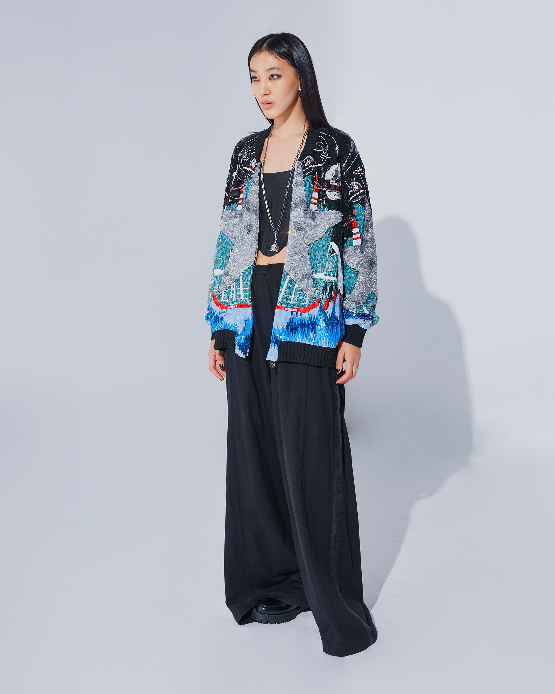 Buy Embellished Zip Up Bomber Jacket– Falguni Shane Peacock
