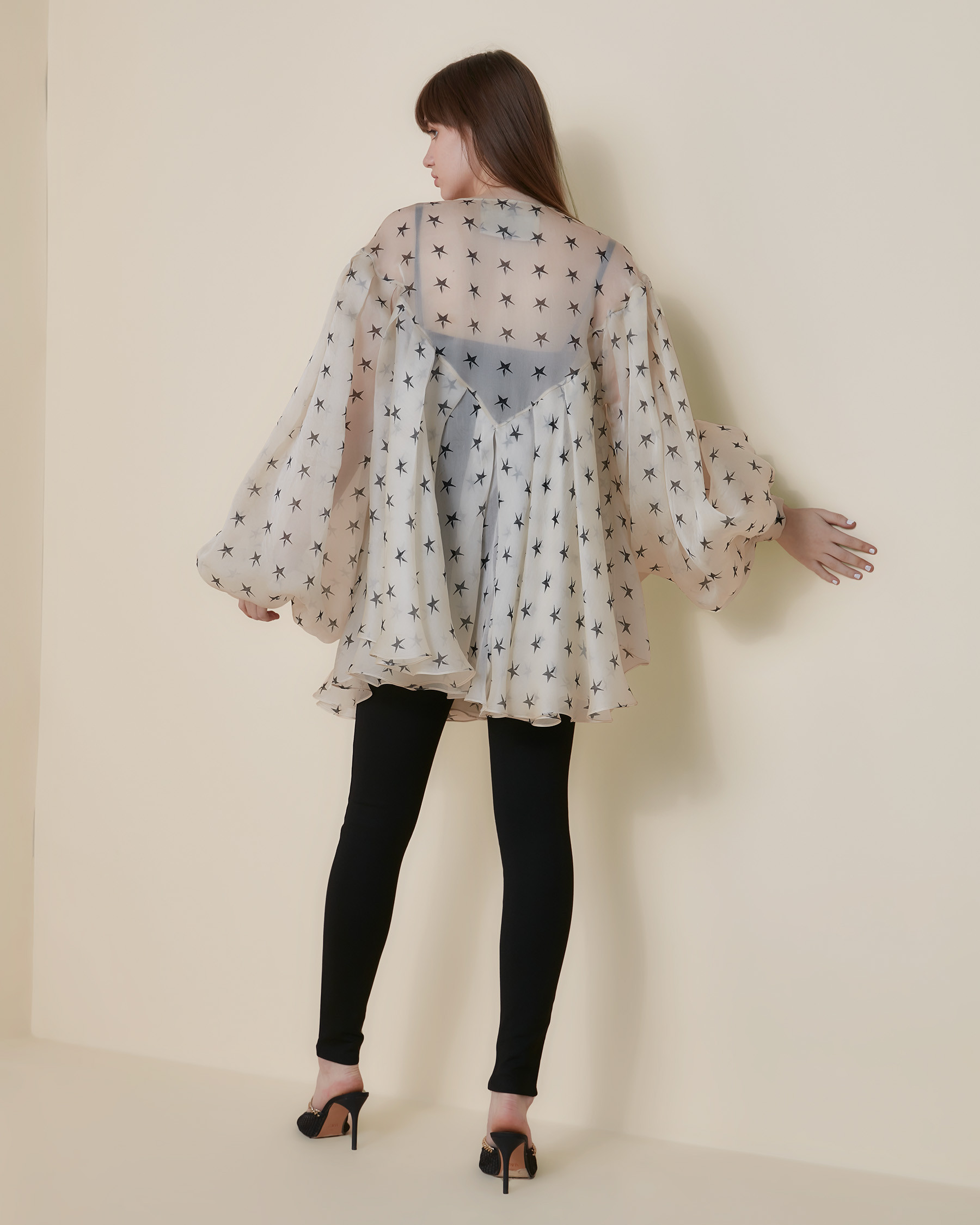 Buy Ireland Star Sheer Pleated Top Now - Falguni Shane Peacock